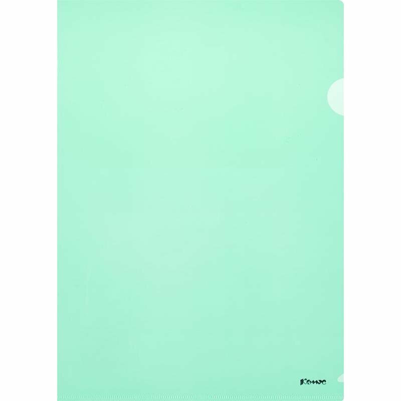 Папка-уголок Комус A4 пластиковая 180 мкм зеленая, 164493