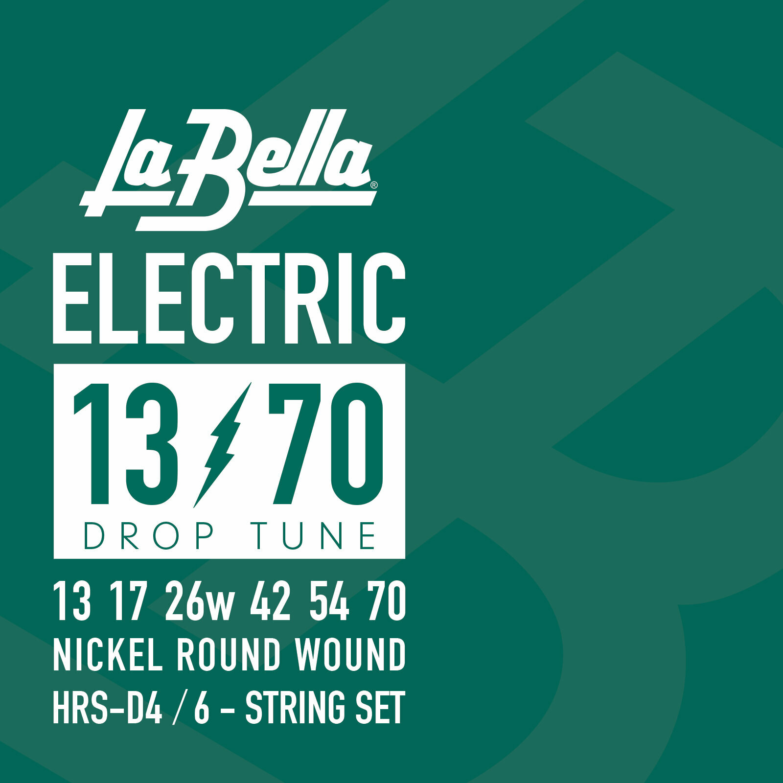 Струны для электрогитары La Bella Hard Rockin Steel Drop Six HRS-D4 13-70