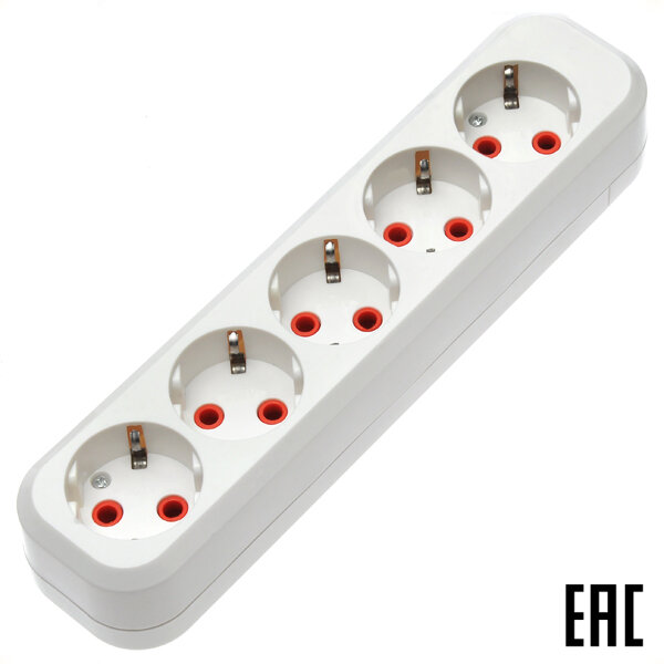 Блок Navigator NCA-BL01-05-E-WH 61588 на 5 розеток "евр" о/п белый (2 шт. в комплекте)