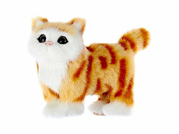 Ёлочная игрушка рыжий кот, плюш, пластик, 11 см, подвеска, Kurts Adler