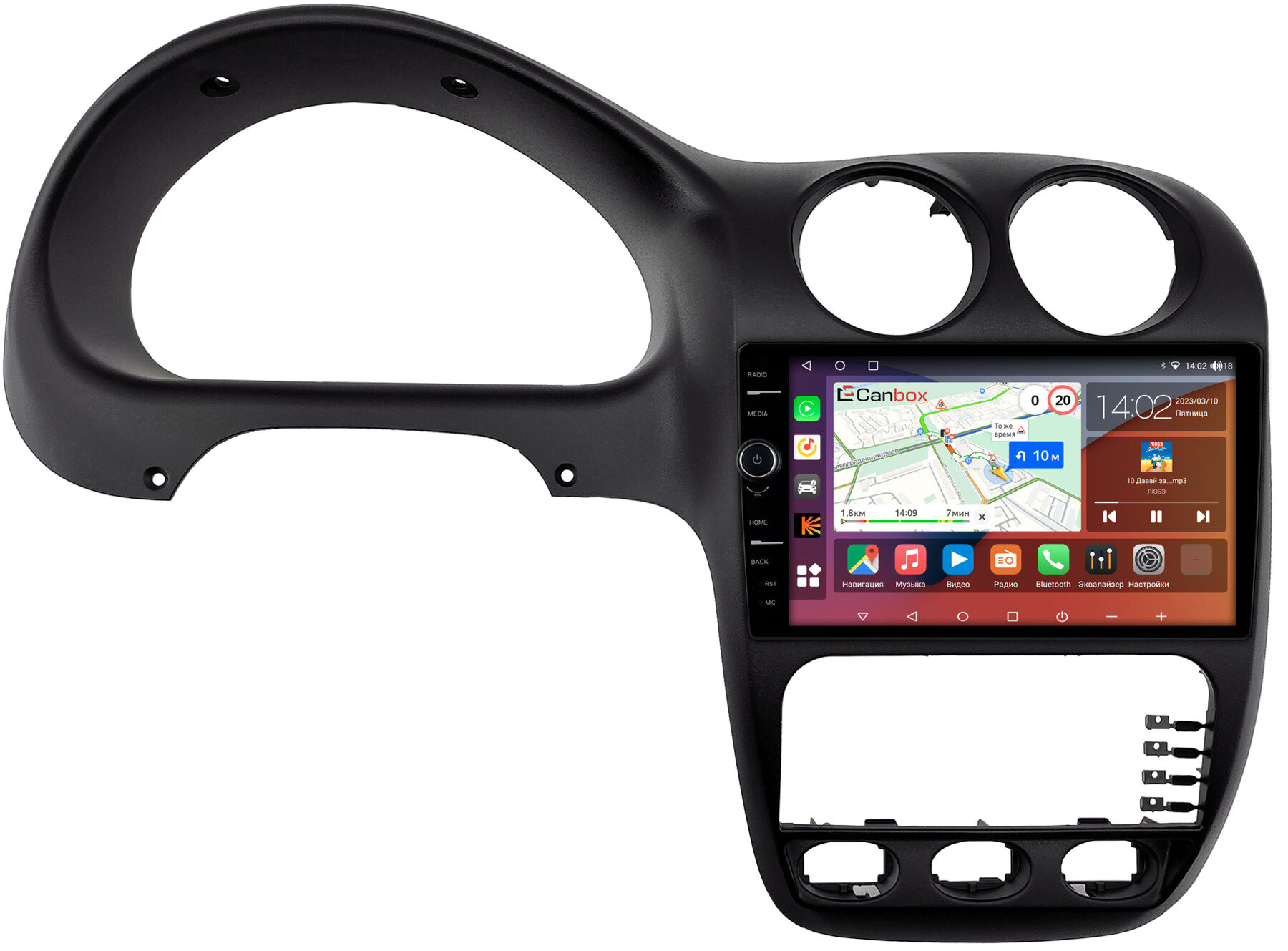 Штатная магнитола Canbox H-Line 7845-9-1303 для Daewoo Matiz 2000-2015 на Android 10 (4G-SIM, 8/256, DSP, QLed)