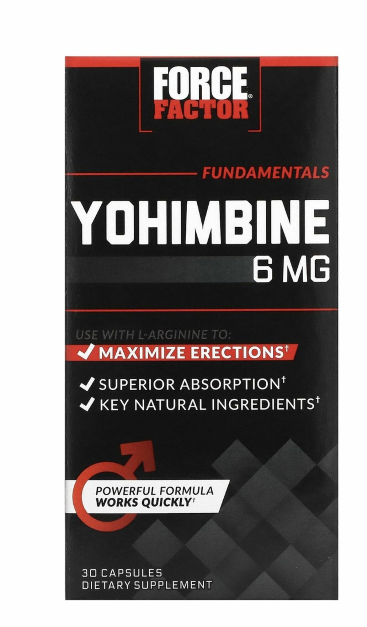 Йохимбин Force Factor 6 мг, 30 капсул