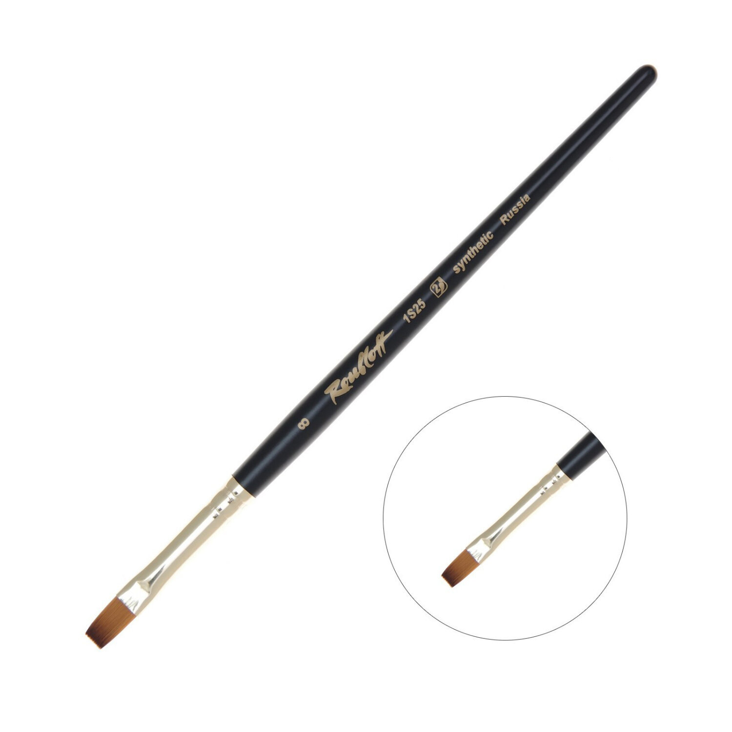 Кисть Roubloff синтетика имитация колонка плоская №8 серия 1S25