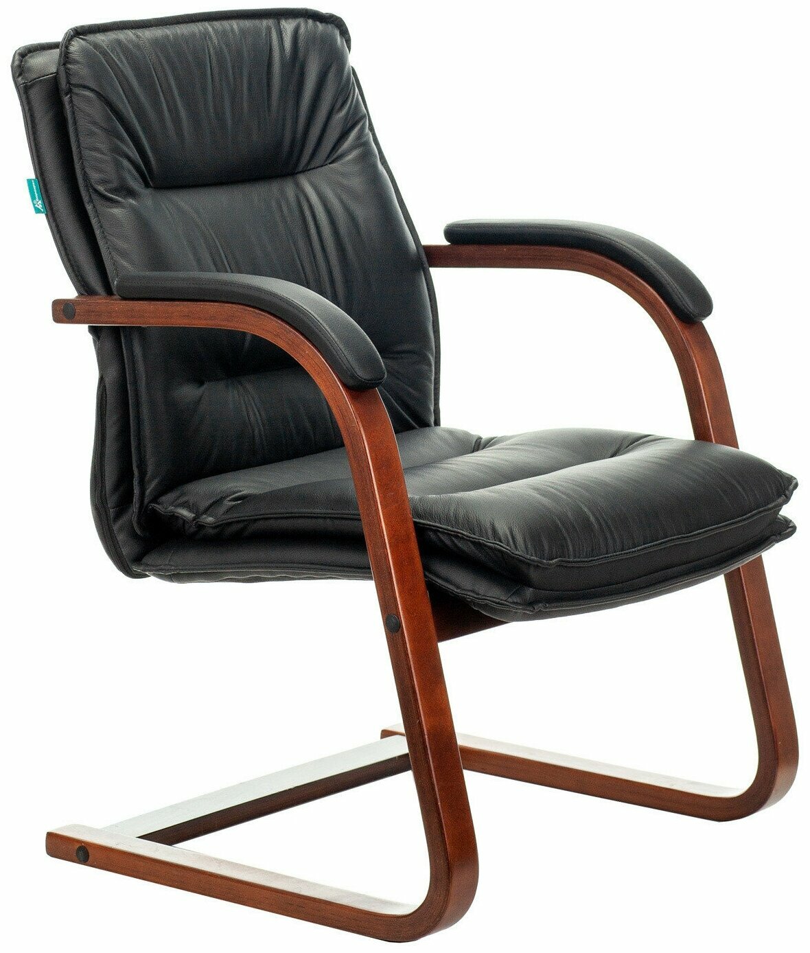 Кресло офисное Бюрократ T-9927WALNUT-AV, кожа, черный выдерживает до 120 кг