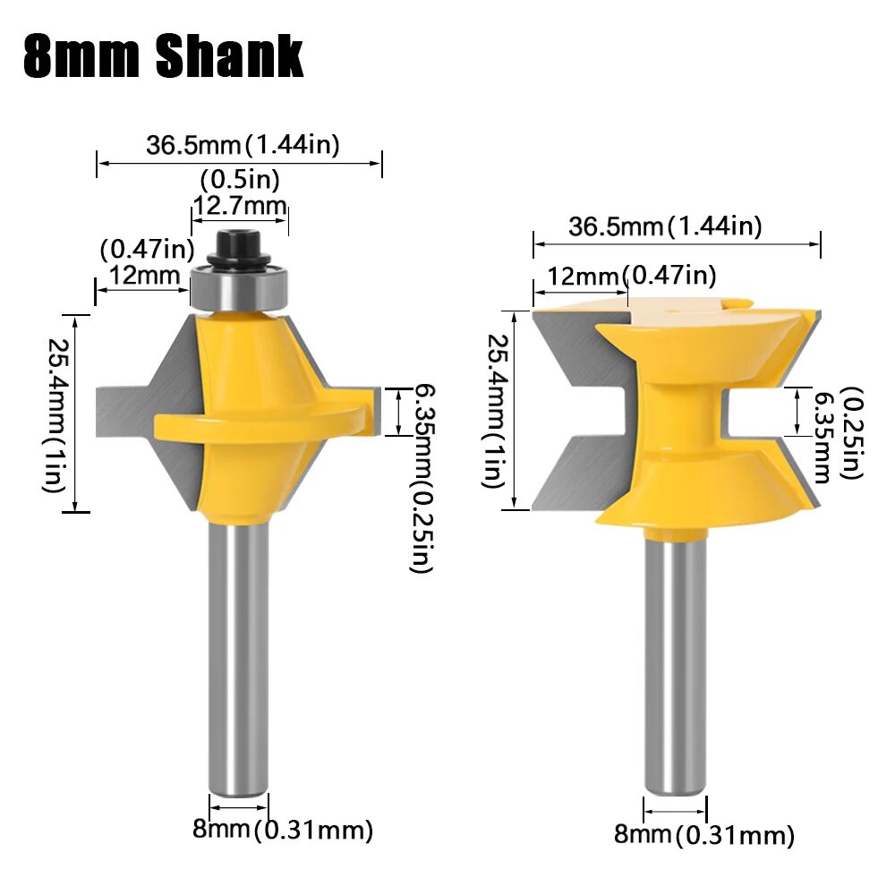 2 шт, 8 мм, набор фрез с хвостовиком, 120 градусов, деревообрабатывающий паз, долото, резак, инструмент 8mm shank