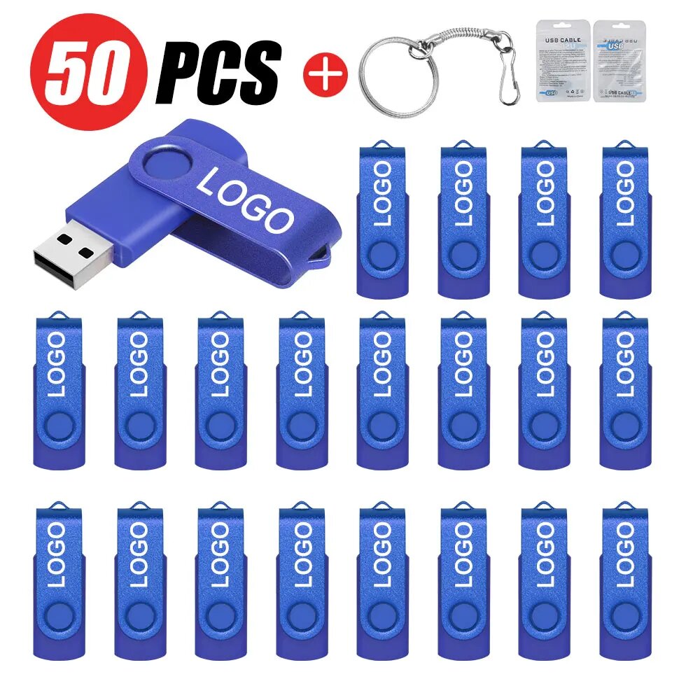 Флешка KFHIREW Creative 128Мб-64Гб 2GBX50PCS, Синий, Blue
