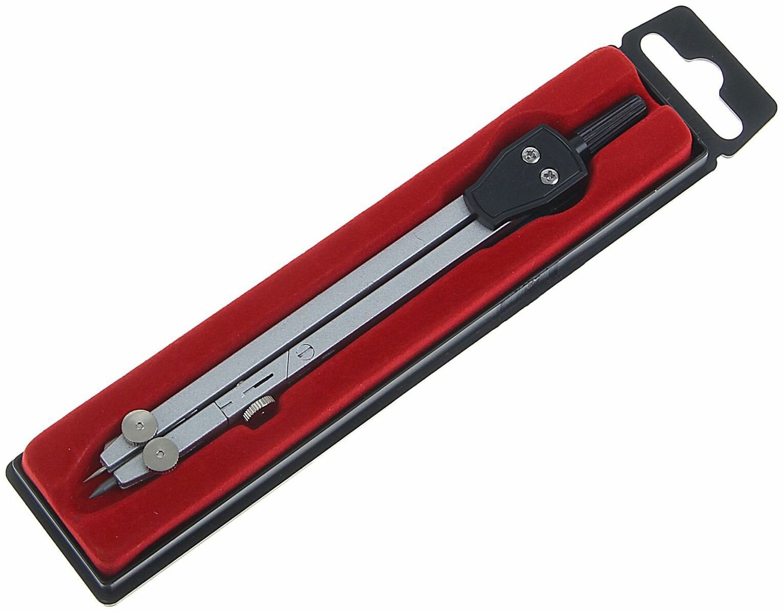 Циркуль металлический чертежный 150 мм, инструмент для черчения в пластиковом пенале