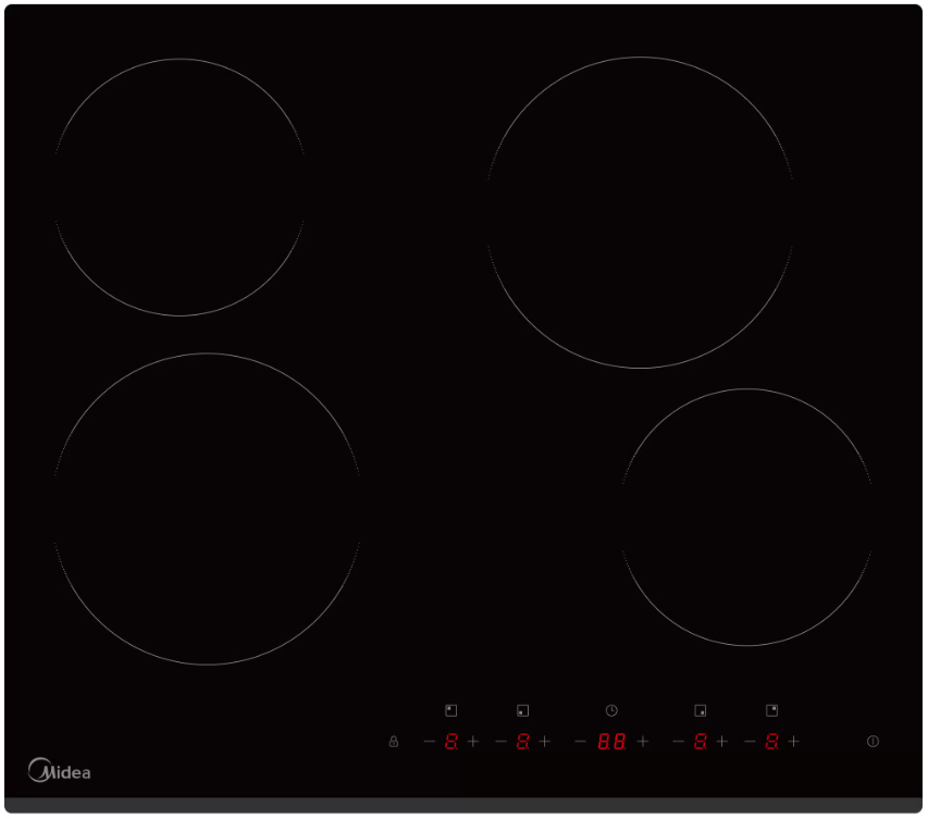 Стеклокерамическая поверхность Midea MCH64107F, ширина 60 см, объем , черный, Китай