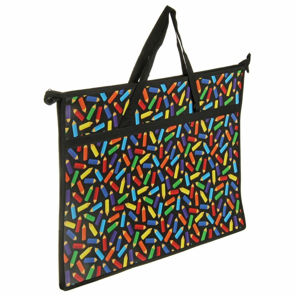 Папка сумка/портфель для документов и бумаг, тетрадей, уроков труда, А3, текстильная на молнии, с ручками, Veld Co