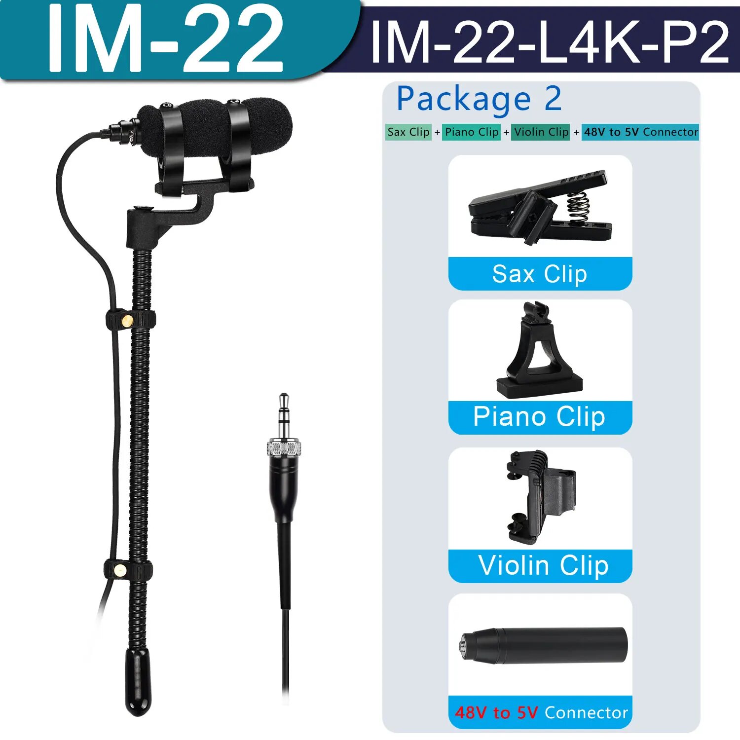 IM-22 Конденсаторный микрофон для саксофона 3.5mm nut clip P2