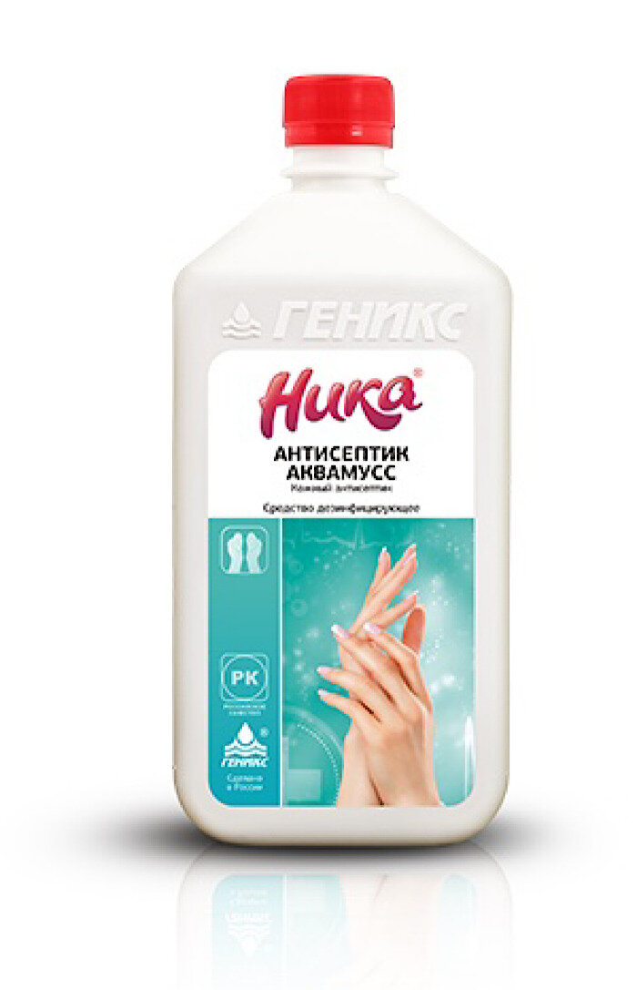Средство дезинфицирующее для рук и поверхностей Ника Антисептик Аквамусс, 1л