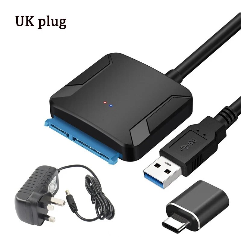 SATA to USB 3.0 Adapter Cable OTG with UK plug