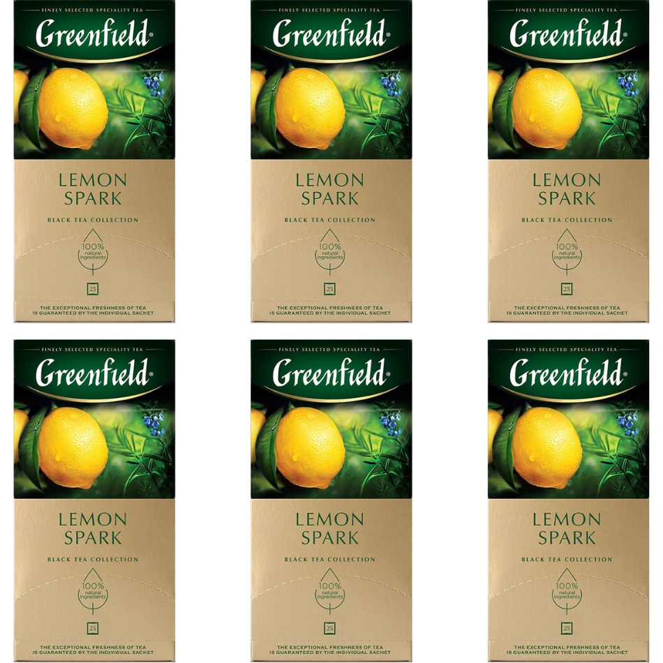 Чай черный Greenfield Lemon Spark 25 пакетиков 6 штук