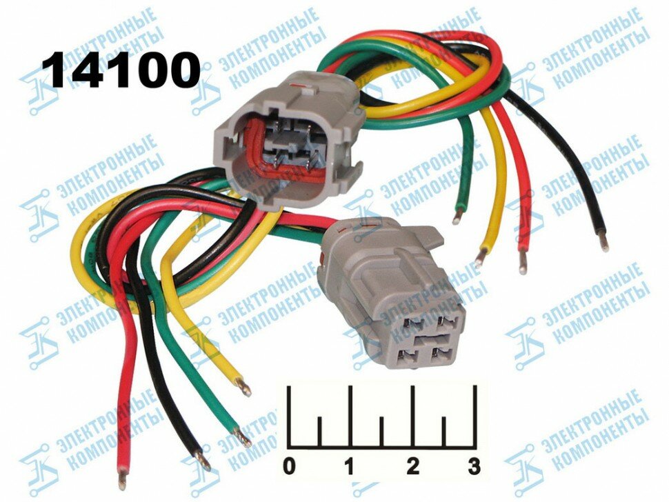 Разъем 4pin в комплекте влагозащищенный на проводе DJ7041-1.8-21/11