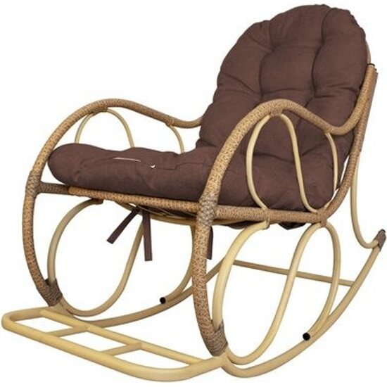 Кресло-качалка M-group Элит разборное бежевое, подушка Какао