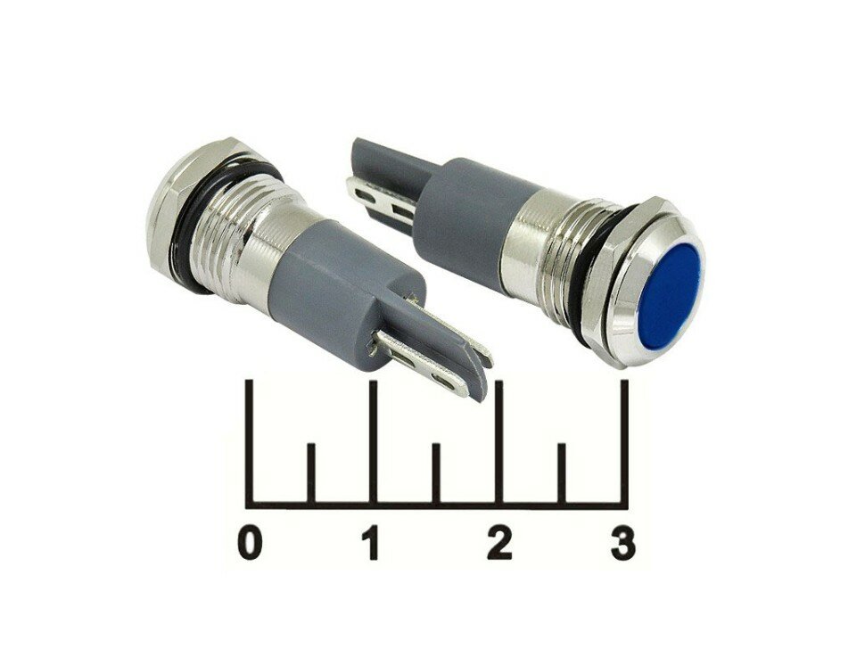 Индикатор антивандальный 12-24V GQ12PF-B синий