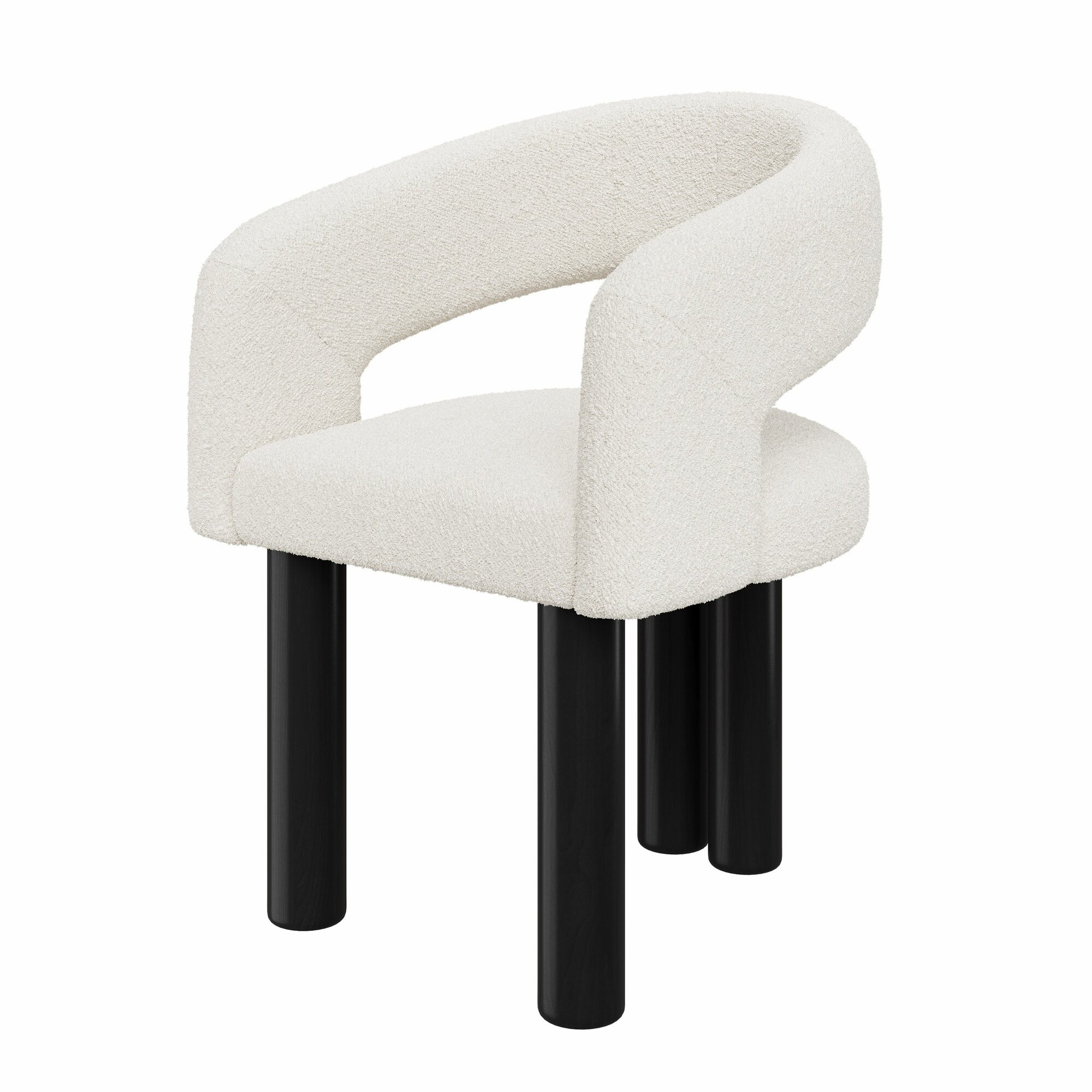 Стул-кресло мягкий PECOLA, тон черный белоснежно-белый COTONIO М01-01