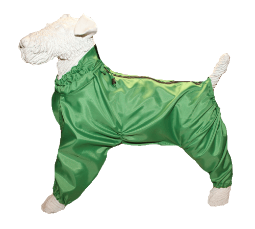 Дождевик-комбинезон для американского кокер-спаниеля суки, повышенной прочности, цвет зеленый