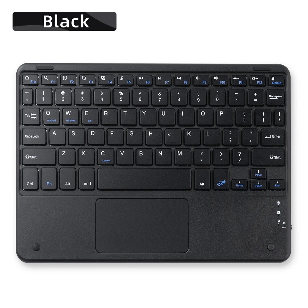 Беспроводная Bluetooth клавиатура и мышь 78 клавиш для планшета и смартфона Black 1