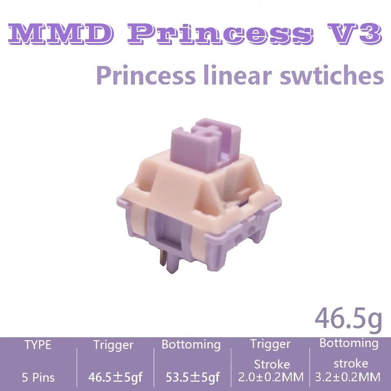 MMD Princess V3 Механическая игровая клавиатура 90 PCS, Linear 46.5g