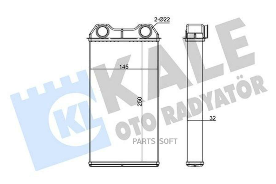 KALE 346720 Радиатор отопителя для а/м Opel Vivaro (01-)/Renault Trafic (01-) паяный ()
