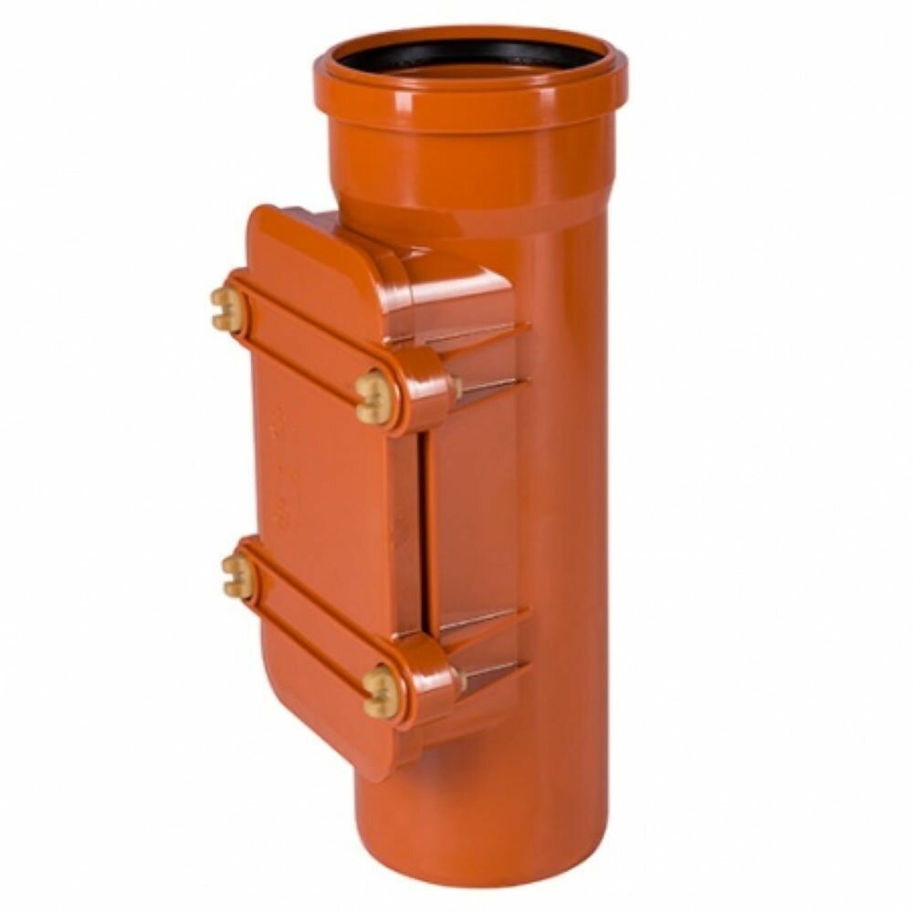 Ревизия НПВХ коричневая Дн 110 б/нап с прямоугольной крышкой KGRE Ostendorf 220600