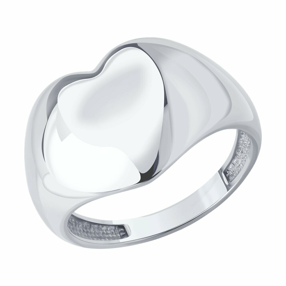 Кольцо широкое, серебро, 925 проба, родирование