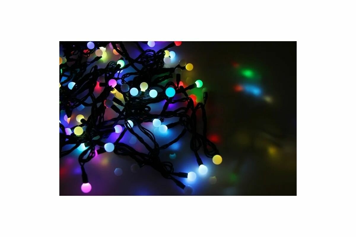 Гирлянда Neon-Night Мультишарики d 17.5мм, 10м, 100 LED RGB, черный ПВХ, IP65 303-509-2