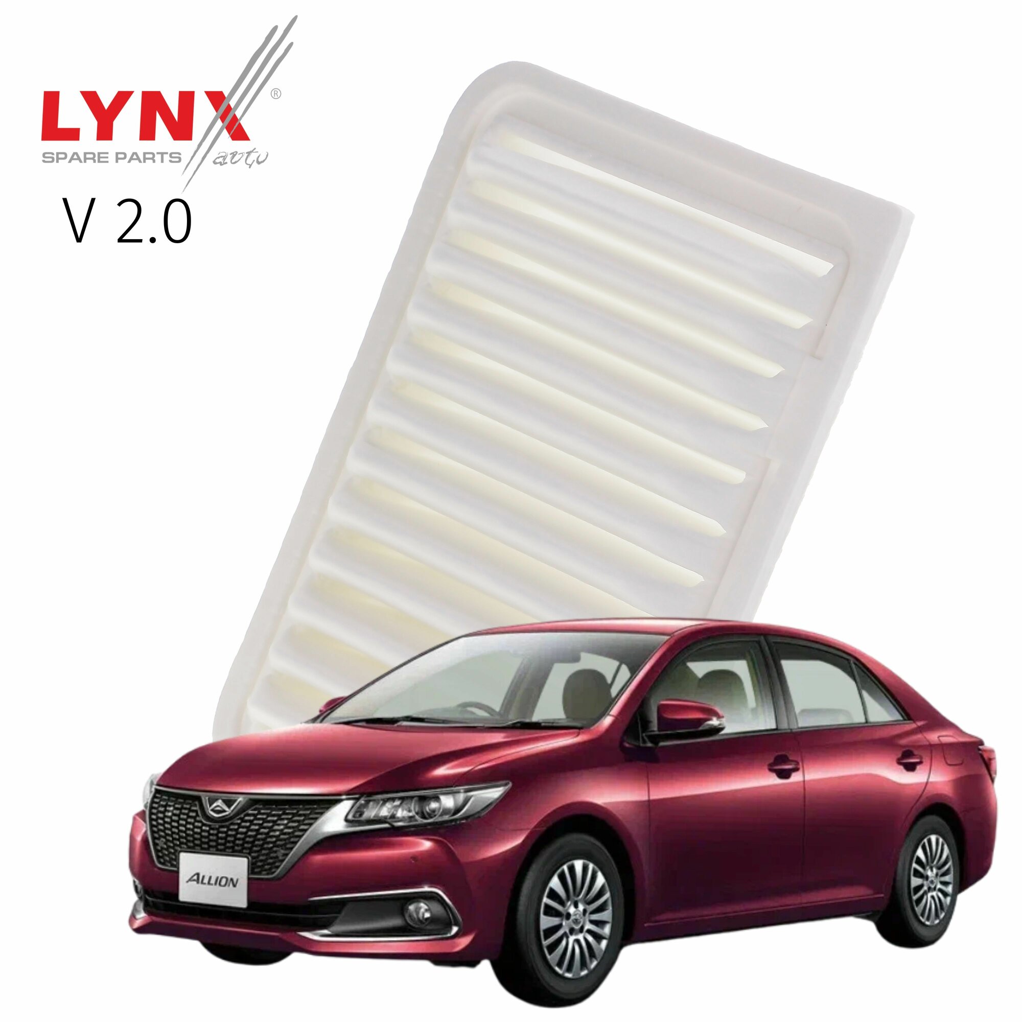 Фильтр воздушный Toyota Allion (2) / Тойота Аллион 2007 2008 2009 2010 2011 2012 2013 2014 2015 2016 V2.0 3ZR-FAE / 1шт LYNXauto