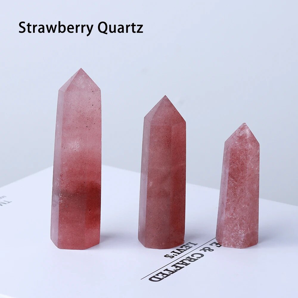 Набор кристаллов Apengshi Розовый, 7-8cm, Strawberry Quartz