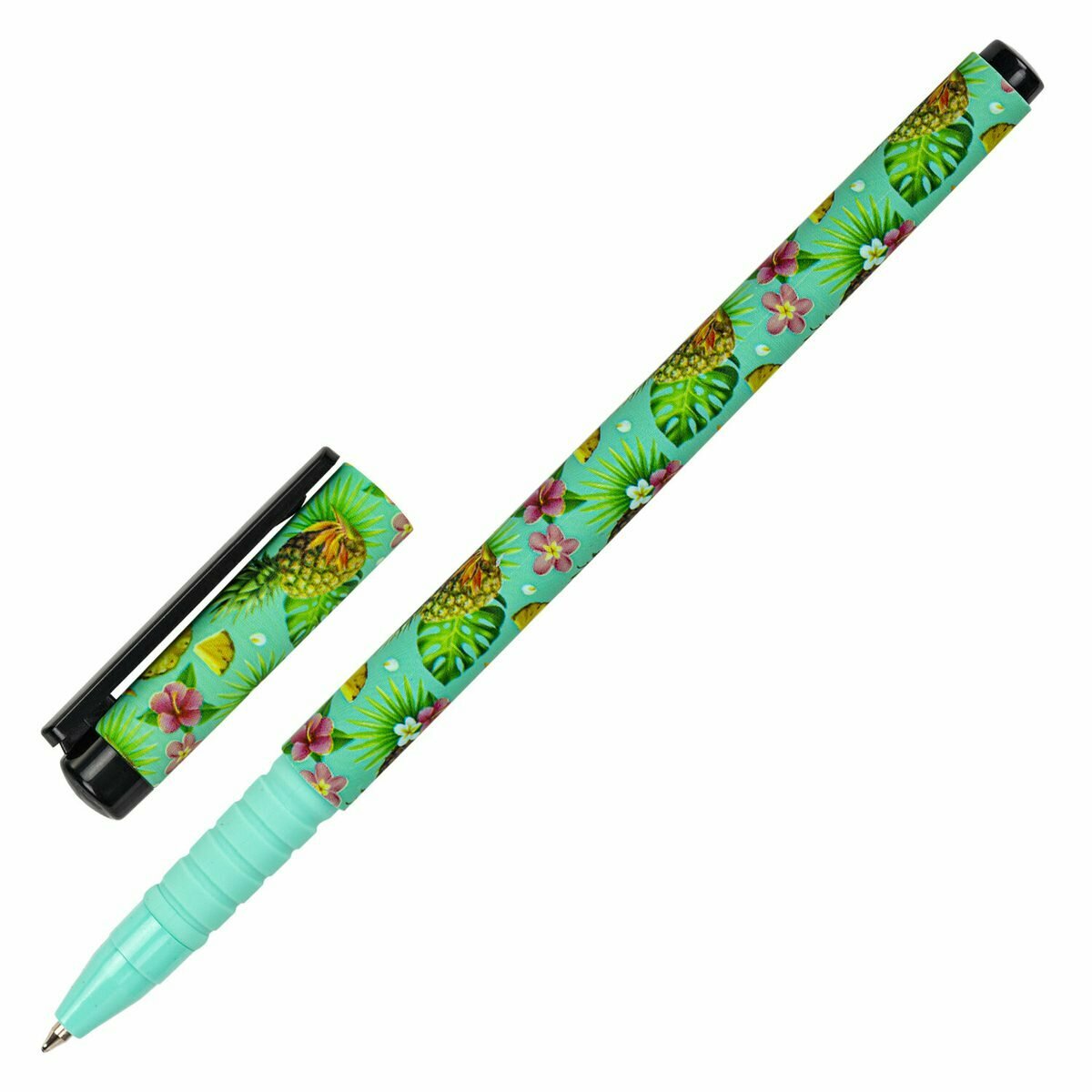 Ручка шариковая Brauberg Soft Touch Grip Pineapple (0.35мм, синяя, мягкое покрытие) (143718), 36шт.