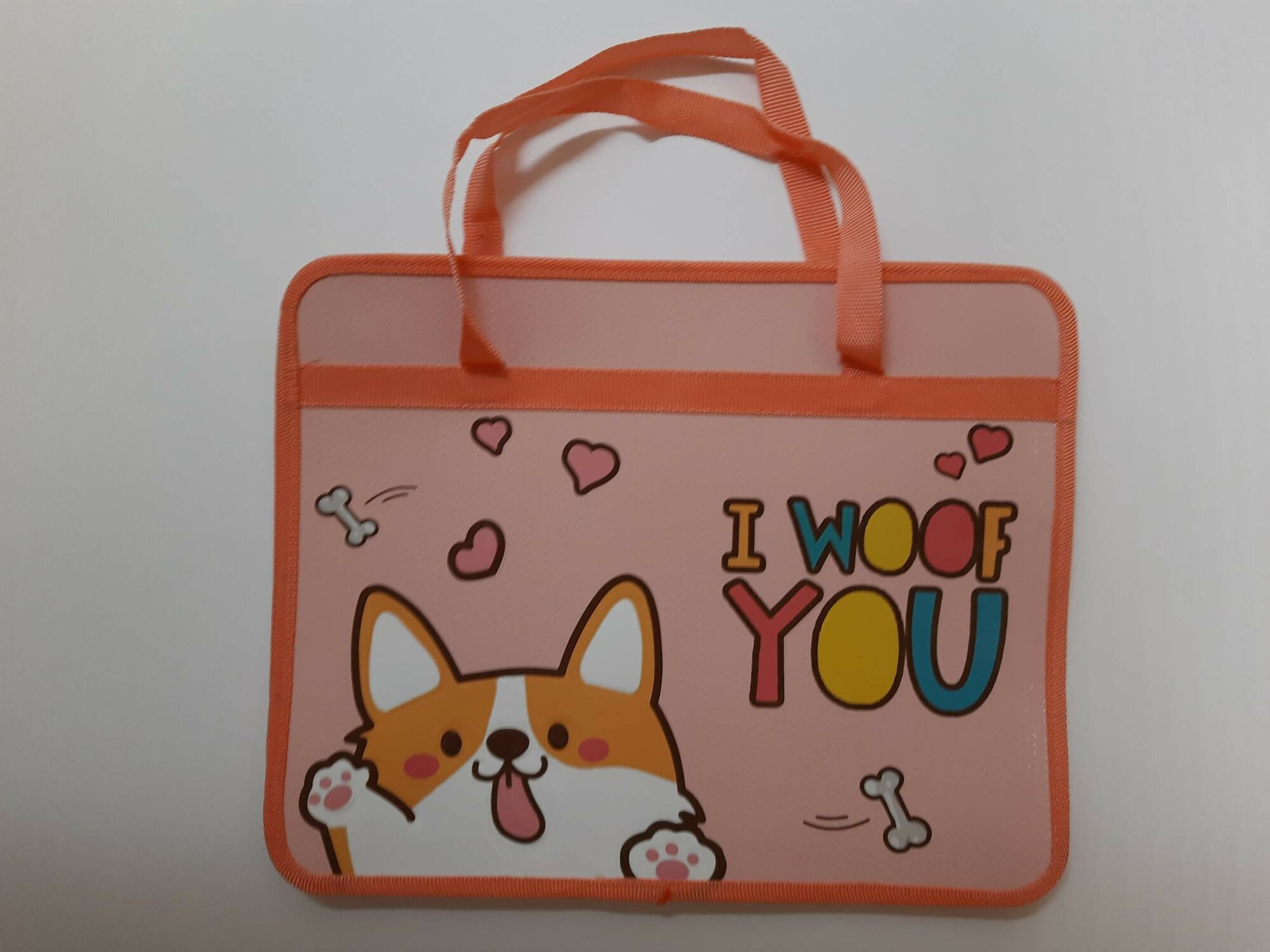 Папка для труда Пчелка А4 с ручками, пластик, ПМ-А4-225, корги 2023