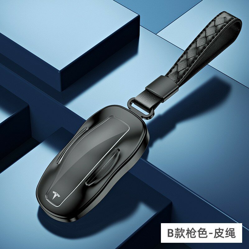 Кейс для ключей Tesla X, алюминиевый сплав, платиново-серый, с пряжкой