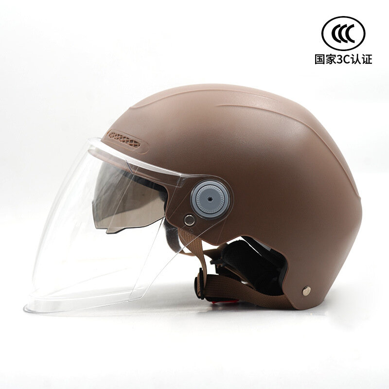 Шлем MAHAER, для электровелосипедов, с аккумулятором 3C, коричневый