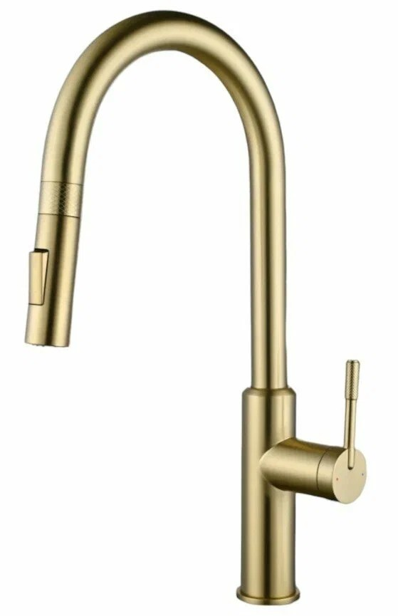 Смеситель для кухни с выдвижным изливом KERN 2021 матовое золото