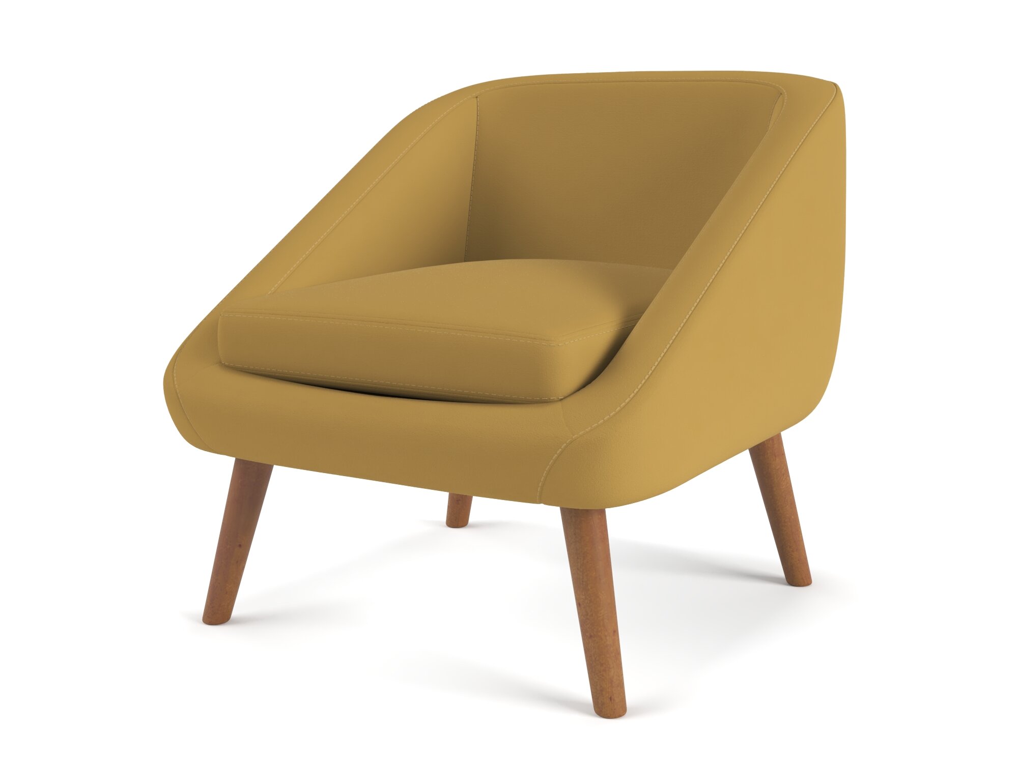 Кресло Arsko Сименс, с подлокотниками и ножками, каркас из массива дерева, желтое