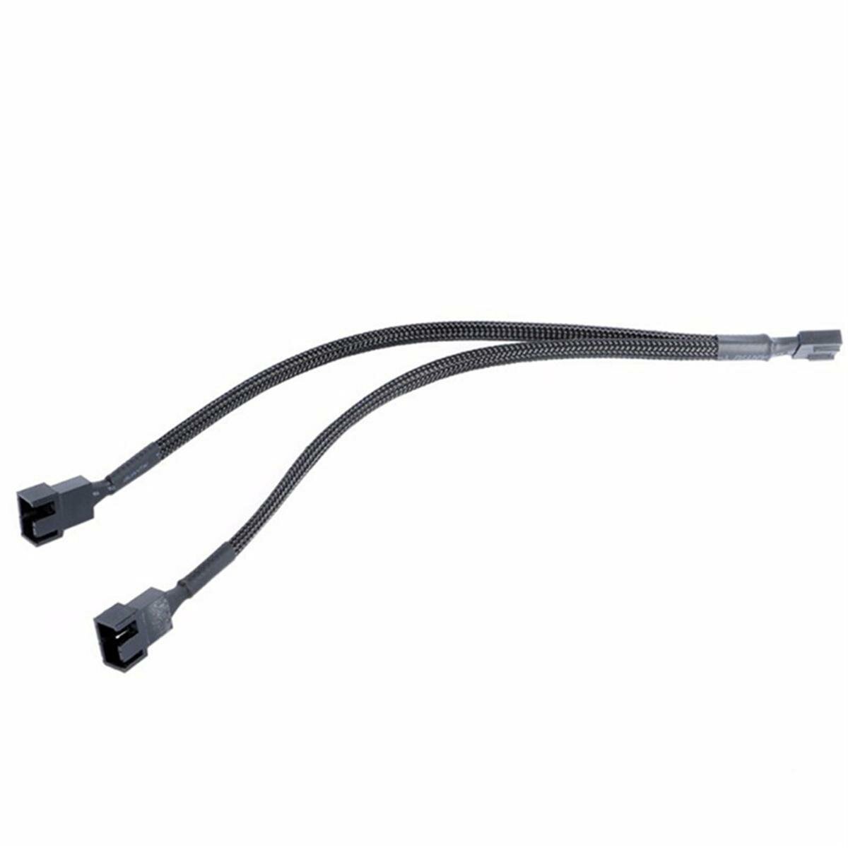 Черный плетеный кабель Y-разветвитель 3/4-контактный ШИМ-вентилятор компьютерный вентилятор ПК удлинительный кабель пита