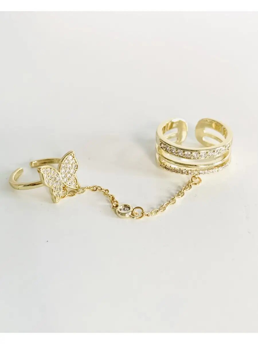 Кольцо, кристаллы Swarovski, циркон, фианит