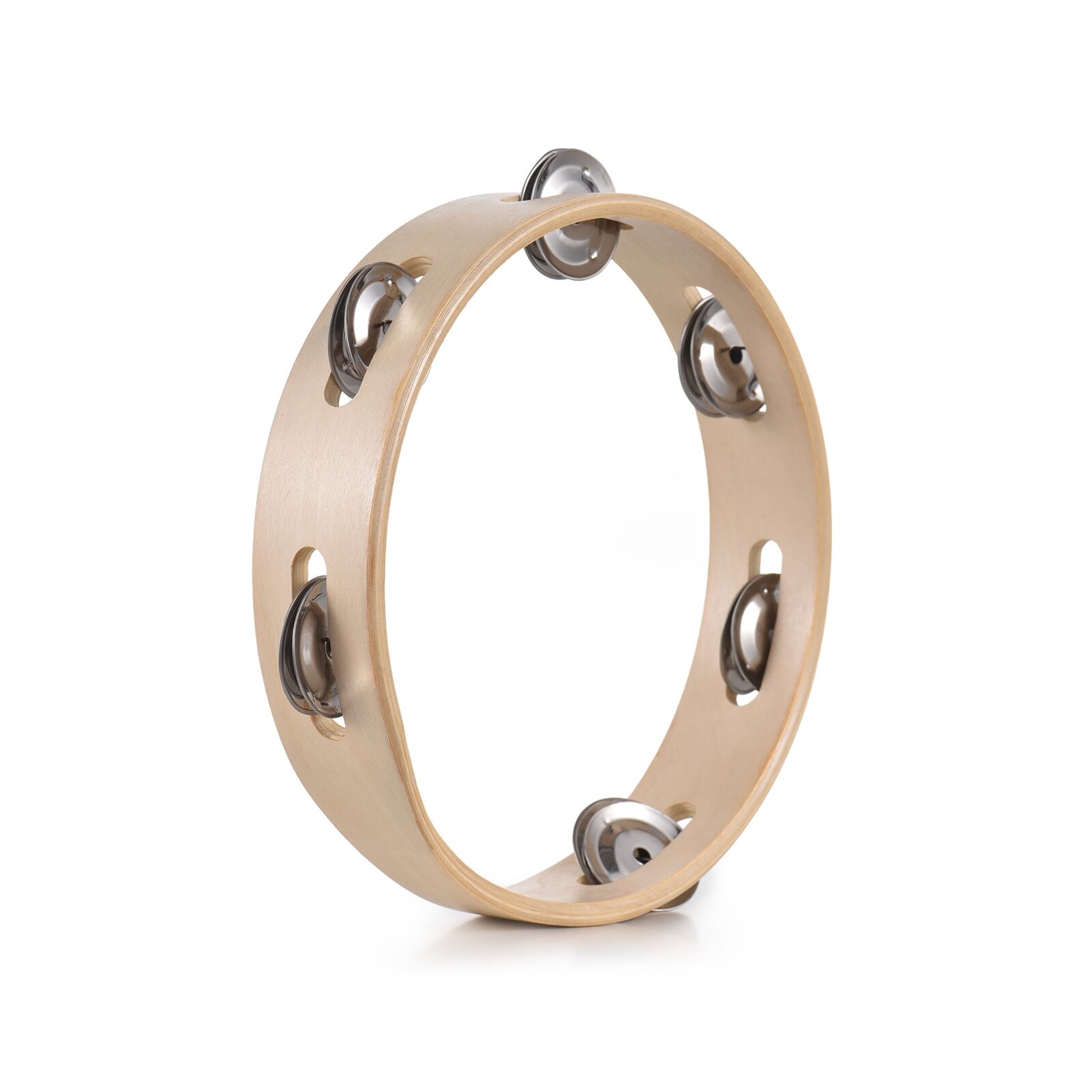 8-дюймовый деревянный взрослый тамбурин металлический колокольчик звук приятный колокольчик оригинальный цвет дерева однорядный ударный инструмент семья