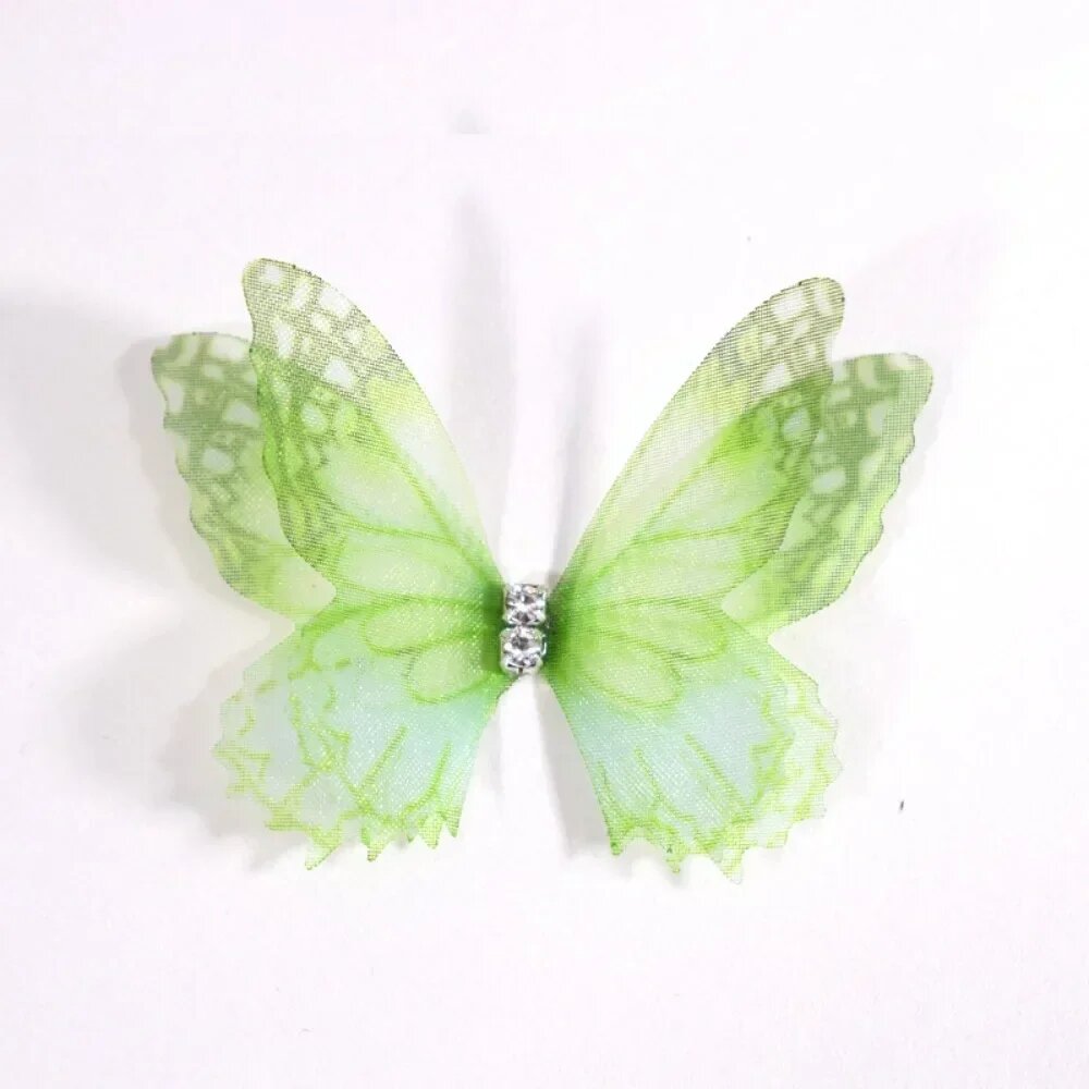 50 шт. Аппликации-бабочки из органзы Изумрудный, 04