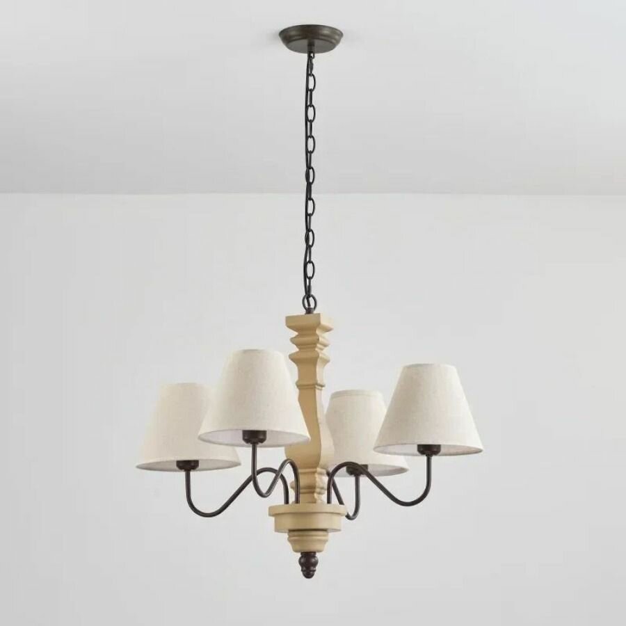 Люстра потолочная Материал Массив Дерева И Ткань, Подходит Для Отделки Гостиных, Столовых И Спален.