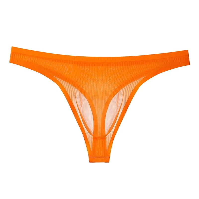 Мужские сетчатые стринги G-string Nylon Spandex Оранжевый, L, Orange