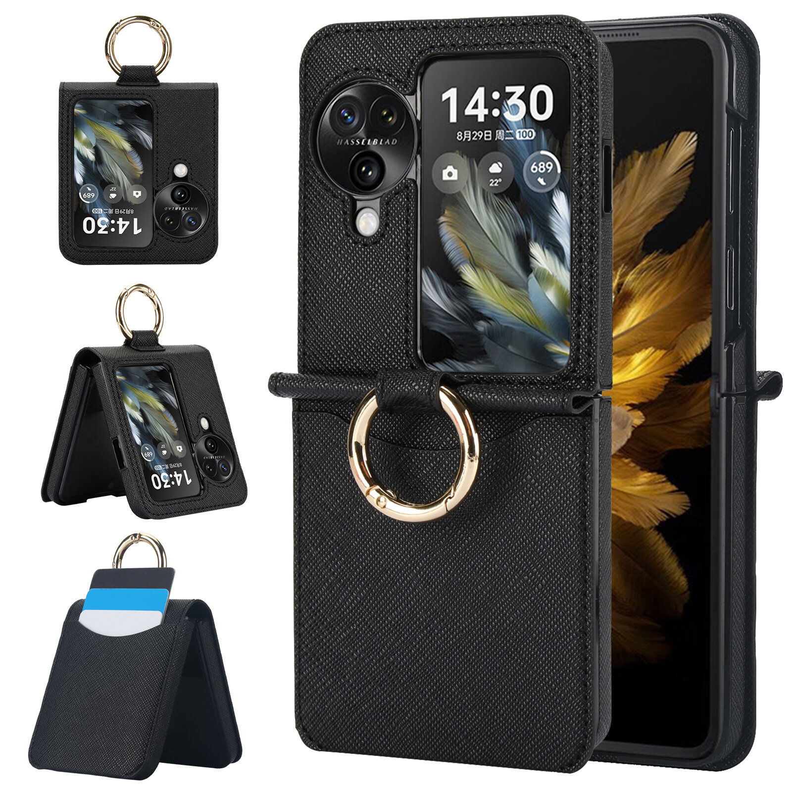 Подходит для OPPO Find N3 Flip / Оппо Файнд Н3 Флип Модный Чехлы для телефонов, раскладушка чехол для телефона кошелек, Файнд Н3 Флип, подставка, soft touch,360° Полная защита, кобура, резина, пластик