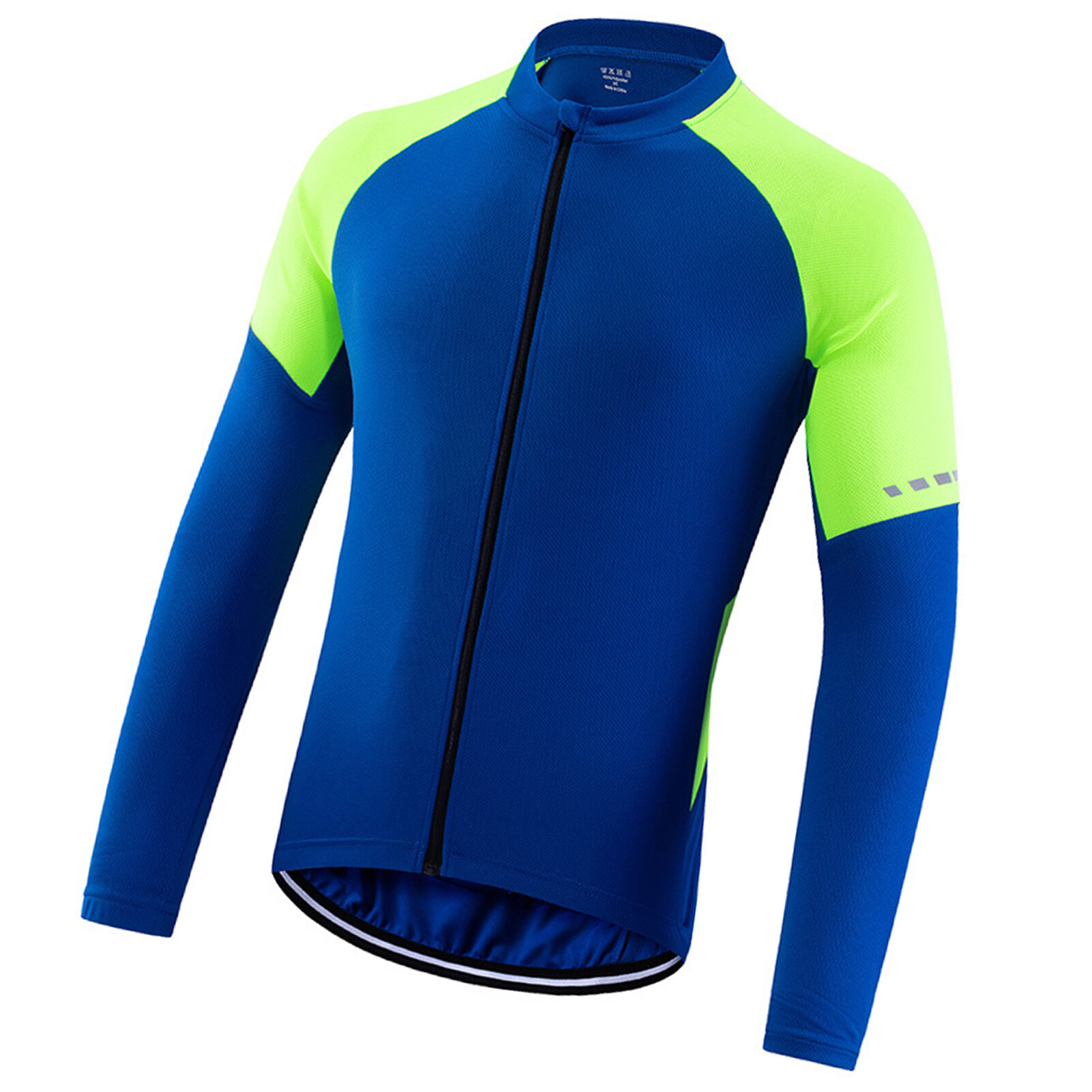 Мужская базовая веломайка на молнии с длинными рукавами и светоотражающими полосками, легкая дышащая веломайка для мужчин