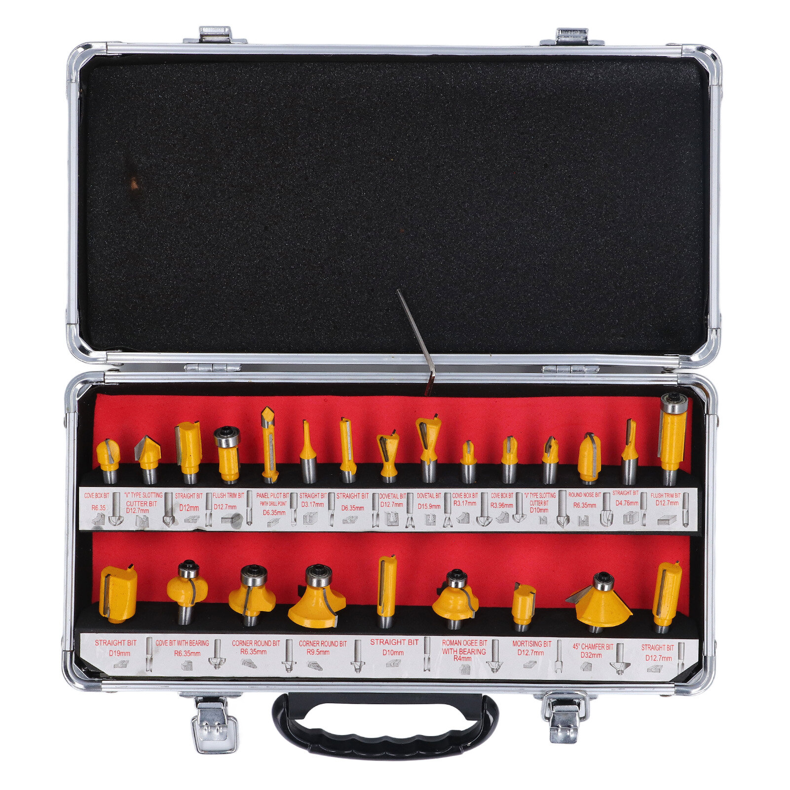 Набор фрезерных долот 24 шт. с хвостовиком 8 мм для деревообработки