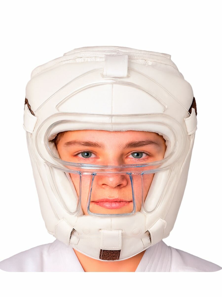 Шлем с пластиковой маской для единоборств и рукопашного боя