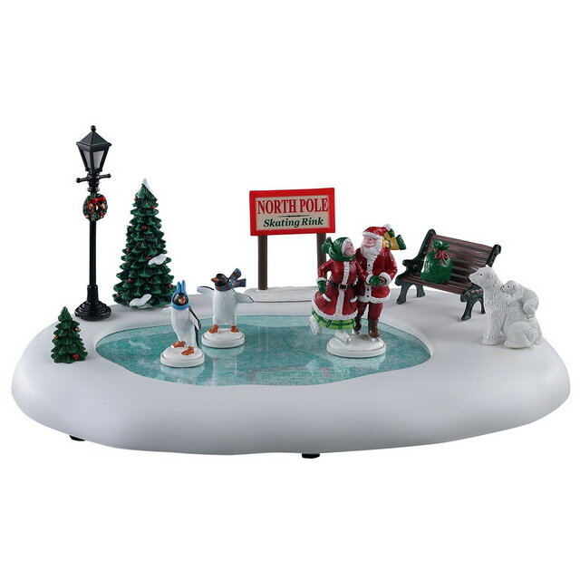 Композиция Каток North Pole 9*29 см, движение, батарейки, Lemax (Лемакс), 14837-lemax