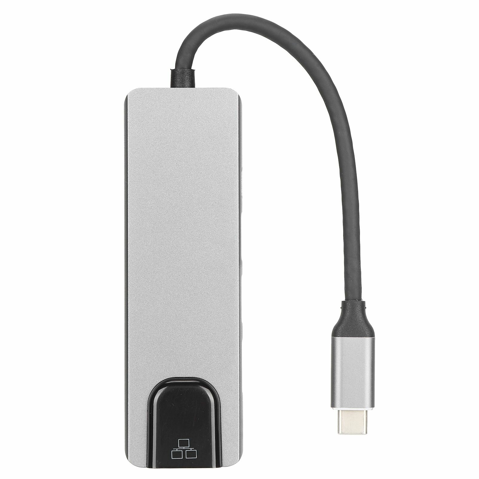 Док-станция 5в1 TypeC с 2 Портами Мультимедийного интерфейса USB HD RJ45/TypeC