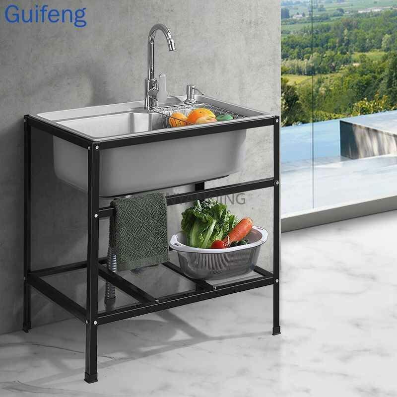 Тумба с раковиной Металлические материалы , подходят для кухни, балкона, ванной, водонепроницаемой