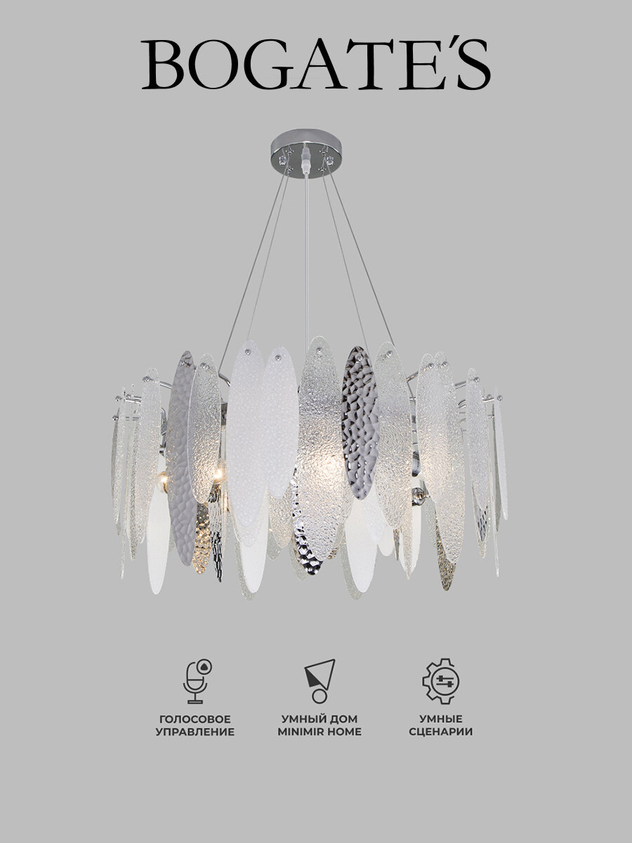 Умная люстра / Подвесной светильник с управлением по WI-FI Bogate's Canaria 324/8 Smart Умный дом, цвет хром, IP20